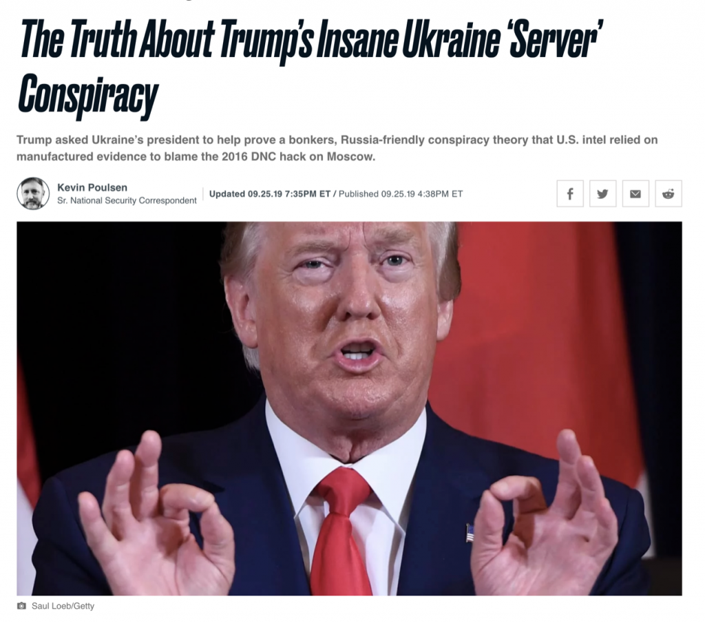 The Daily Beast: The Truth About Trump’s Ukraine ‘Server’ Conspiracy ...